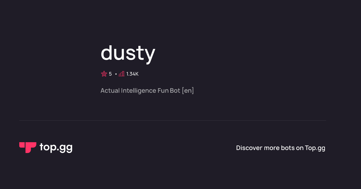 Add dusty Discord Bot | The #1 Discord Bot and Discord App List