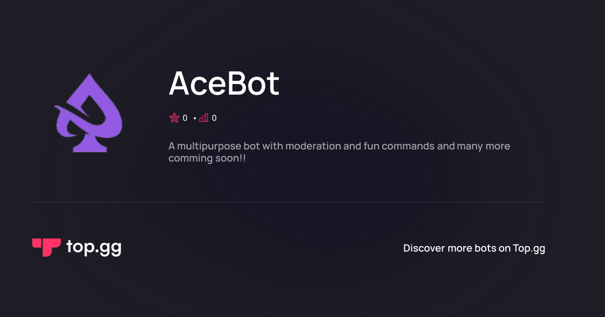 Add AceBot Discord Bot | The #1 Discord Bot and Discord App List