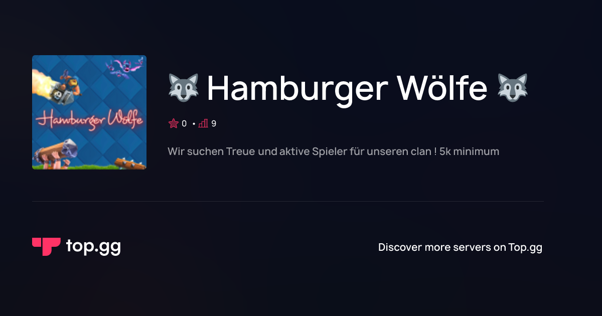 Join 🐺 Hamburger Wölfe 🐺 Discord Server | The #1 Discord Server List
