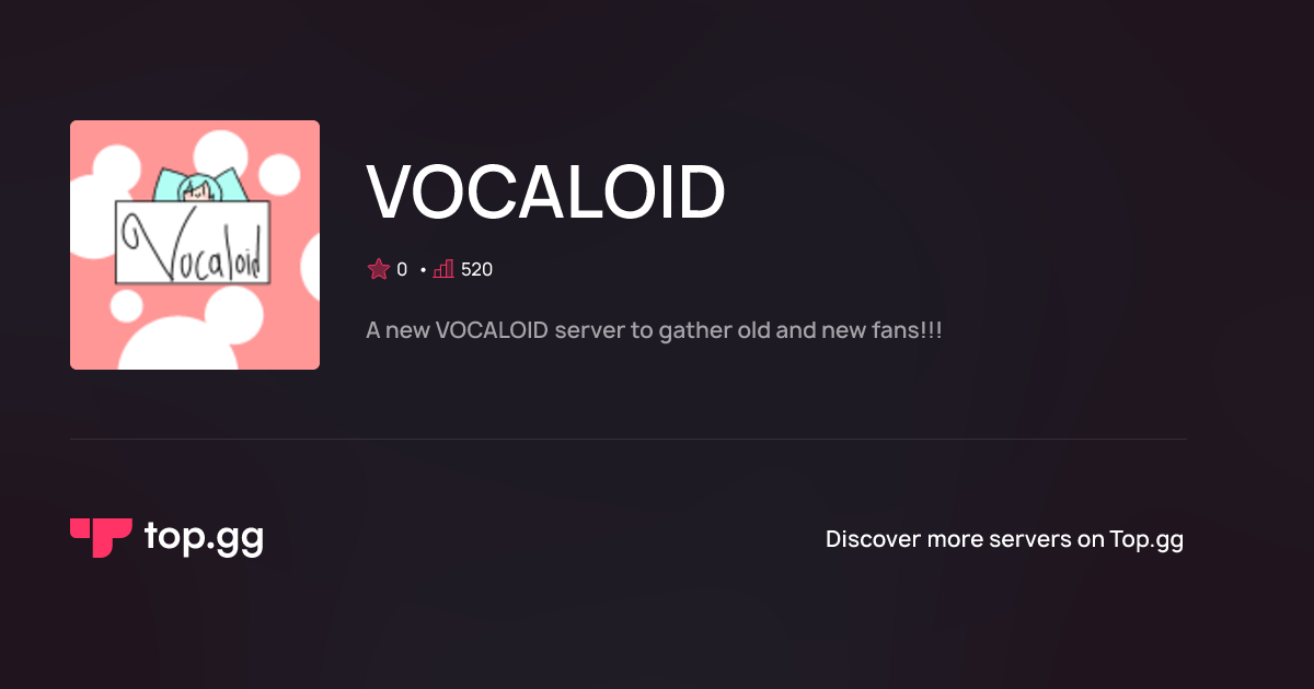 Junte-se ao Servidor do Discord VOCALOID | A lista n°1 de servidores do ...