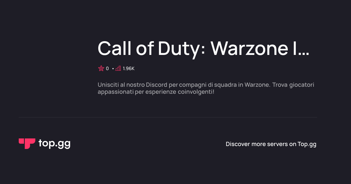 Join Call of Duty: Warzone Italia Discord Server | The #1 Discord ...