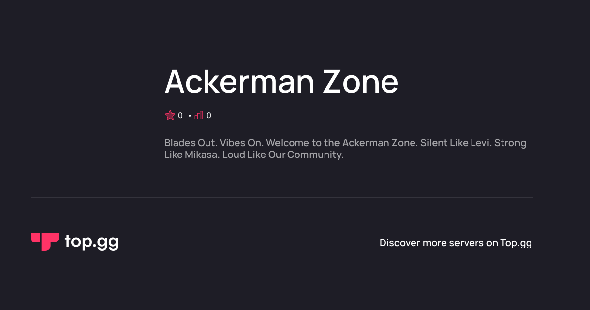 Join Ackerman Zone Discord Server | The #1 Discord Server List